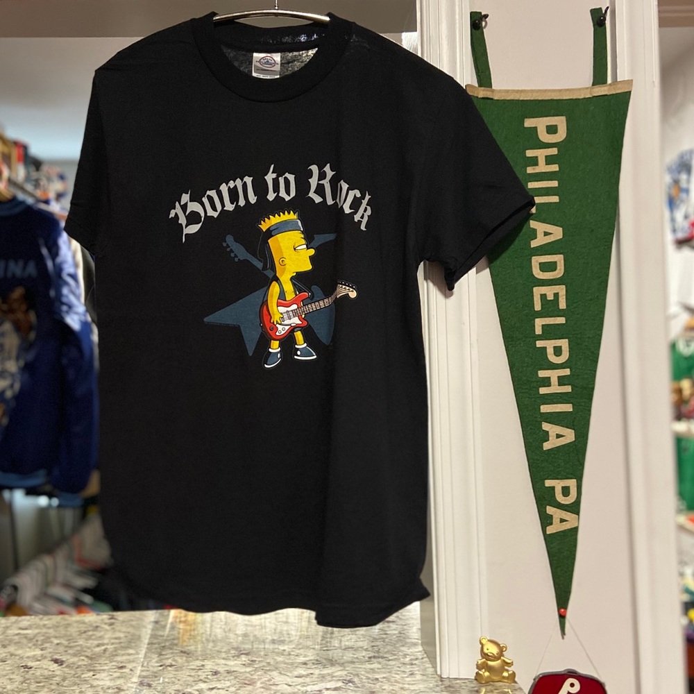 Vintage Bart Simpson Born To Rock Teeshirt - Gem